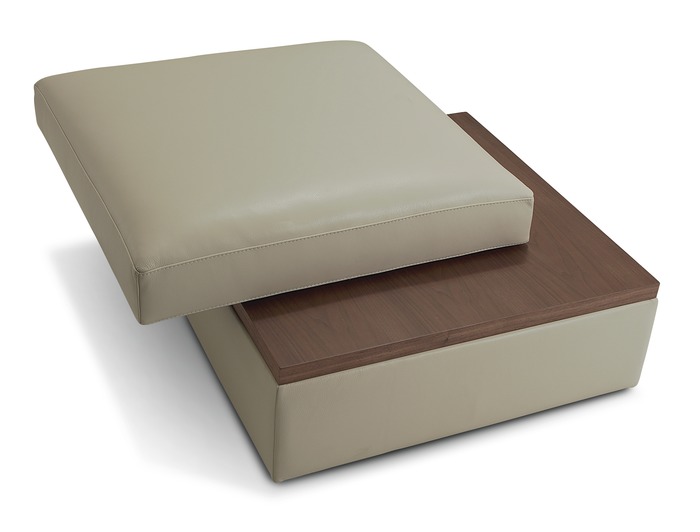 Apex Walnut Wood Swivel Ottoman - Modern Home Furniture